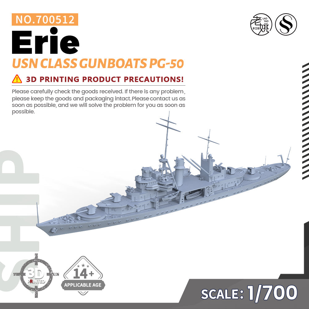 SSMODEL 512 Military Warship Model Kit US Navy Erie Class Gunboats PG ...