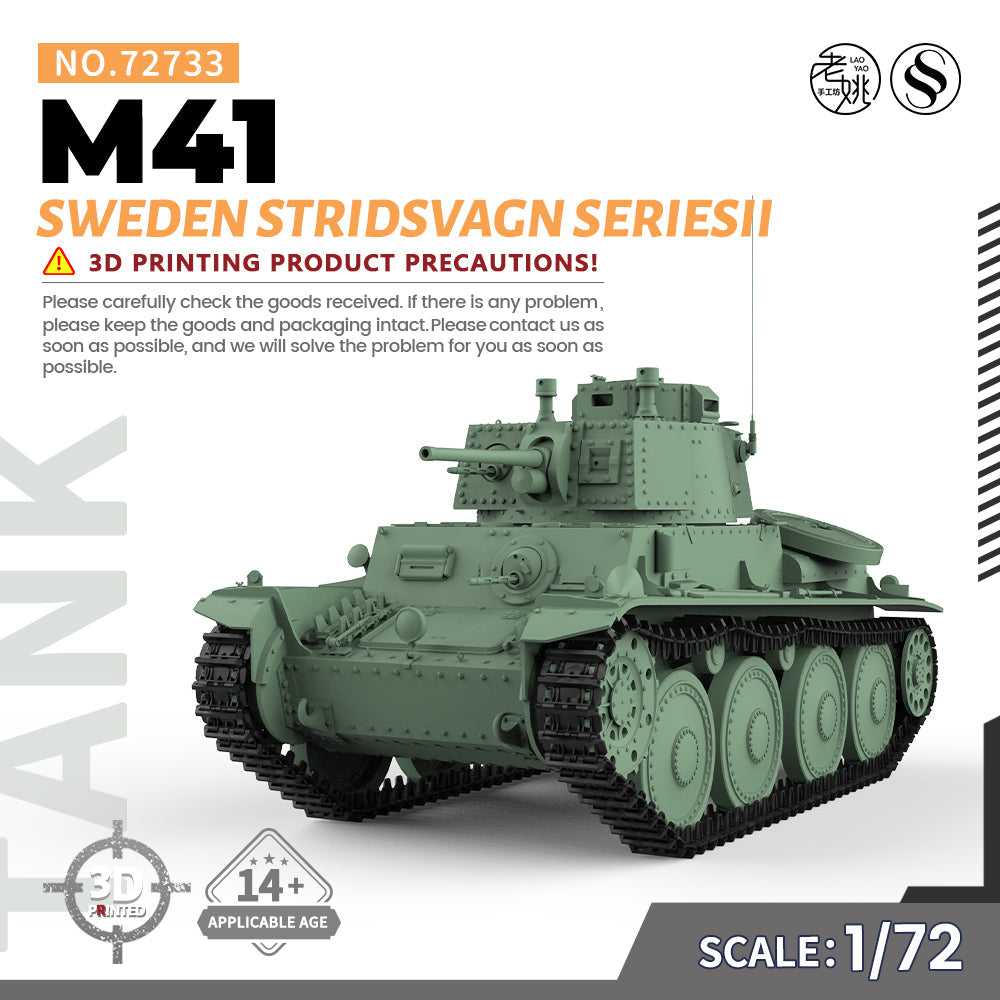 SSMODEL 733 Military Armoured Model Kit Sweden Stridsvagn M41 Series I ...
