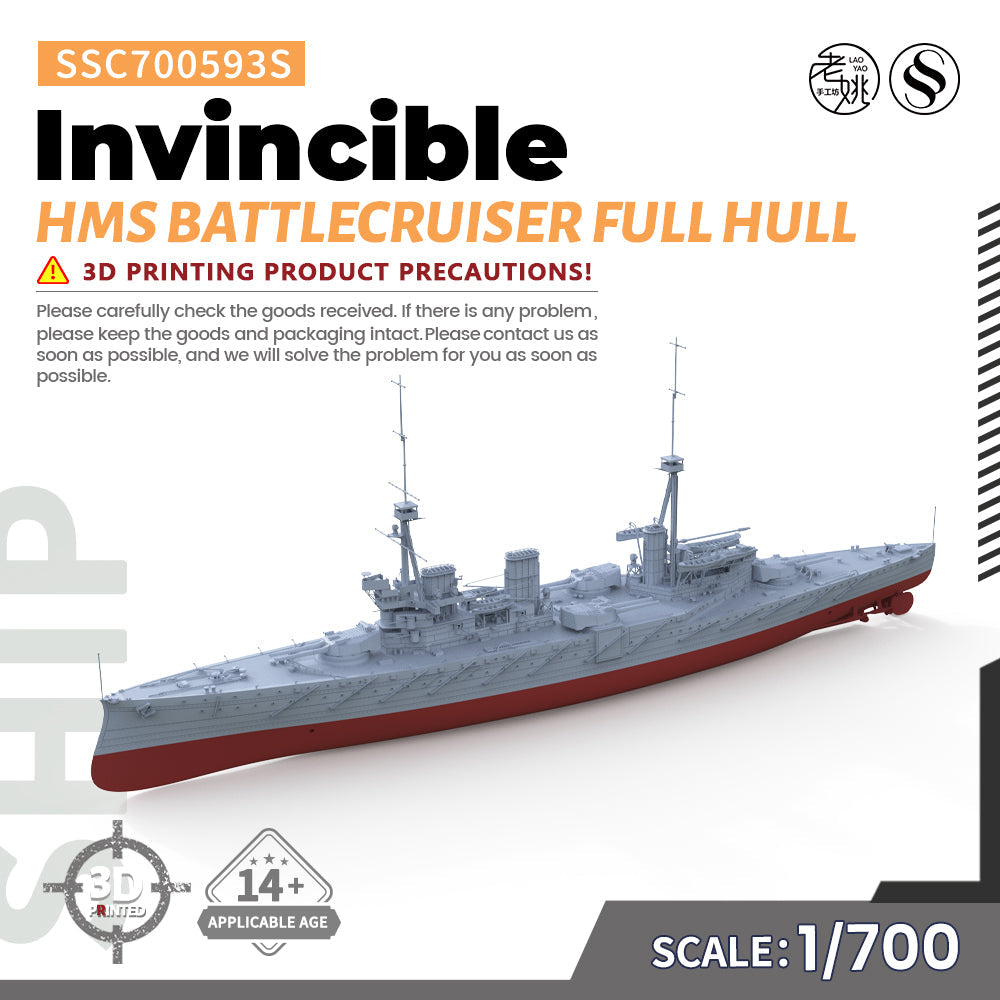 SSMODEL 593S Military Warship Model Kit HMS Invincible Battlecruiser ...