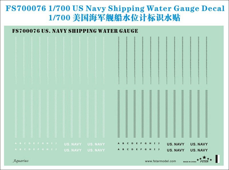 Fivestar decal 1/700 US Navy Shipping Water Gauge Decal FS700076 ...